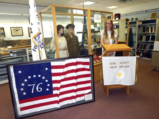 Scout dedicates flag to library | News, Sports, Jobs - Tribune Chronicle